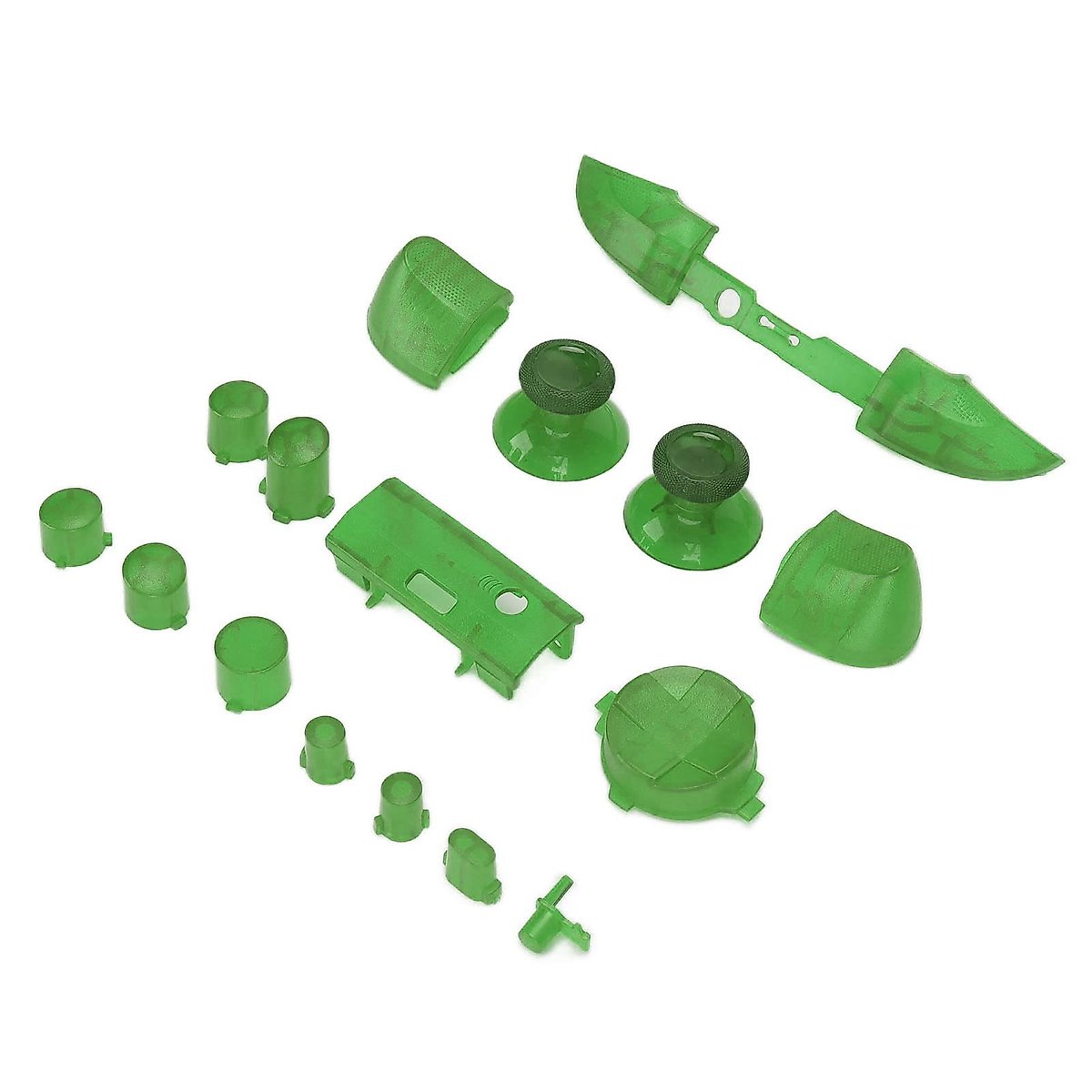 Replacement Full Set Bumper Buttons Compatible with Series X Series S Controller, Controller LB RB LT RT Bumper Buttons Repair Kit, Gamepad(Green)