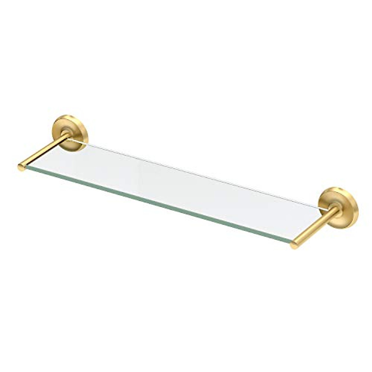 Gatco 5057 Designer II Glass Shelf, Brushed Brass/Wall Mounted 22.50" x 5.85" Tempered Glass Shelf