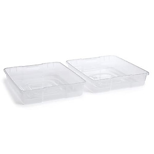Rubbermaid Tray for 71 Qt Cleverstore Clear Plastic Storage Bins, Pack of 2, Clear Plastic Tray with Built-In Handles, Maximize Storage, Great for Small or Delicate Items