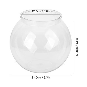 Zerodis Heavy Duty Plastic Round Fish Bowl Style Break Proof Multipurpose Small Round Fish for Desk Bookcase Decorations (L)