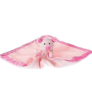 Apricot Lamb Stuffed Animals Security Blanket Pink Pig Infant Nursery Character Blanket Luxury Snuggler Plush (Pink Pig, 14 Inches)