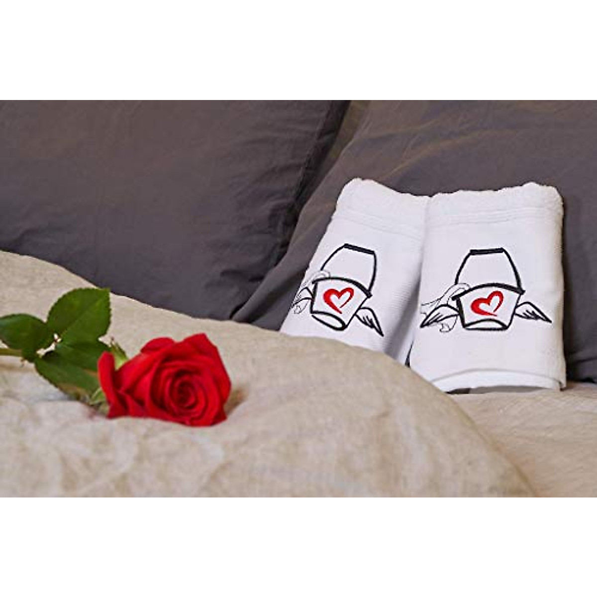 Love Mop Premium Cotton Sex Towel - Sexy Naughty Gift Bachelorette Wedding Bridal Shower Party Couples Second 2nd Anniversary Man Her Him Wife Husband Adult Boyfriend Girlfriend Valentines Day