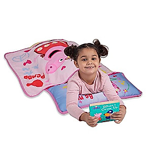 Peppa Pig I'm Just So Happy Toddler Nap-Mat - Includes Pillow and Fleece Blanket – Great for Girls or Boys Napping during Daycare or Preschool - Fits Toddlers
