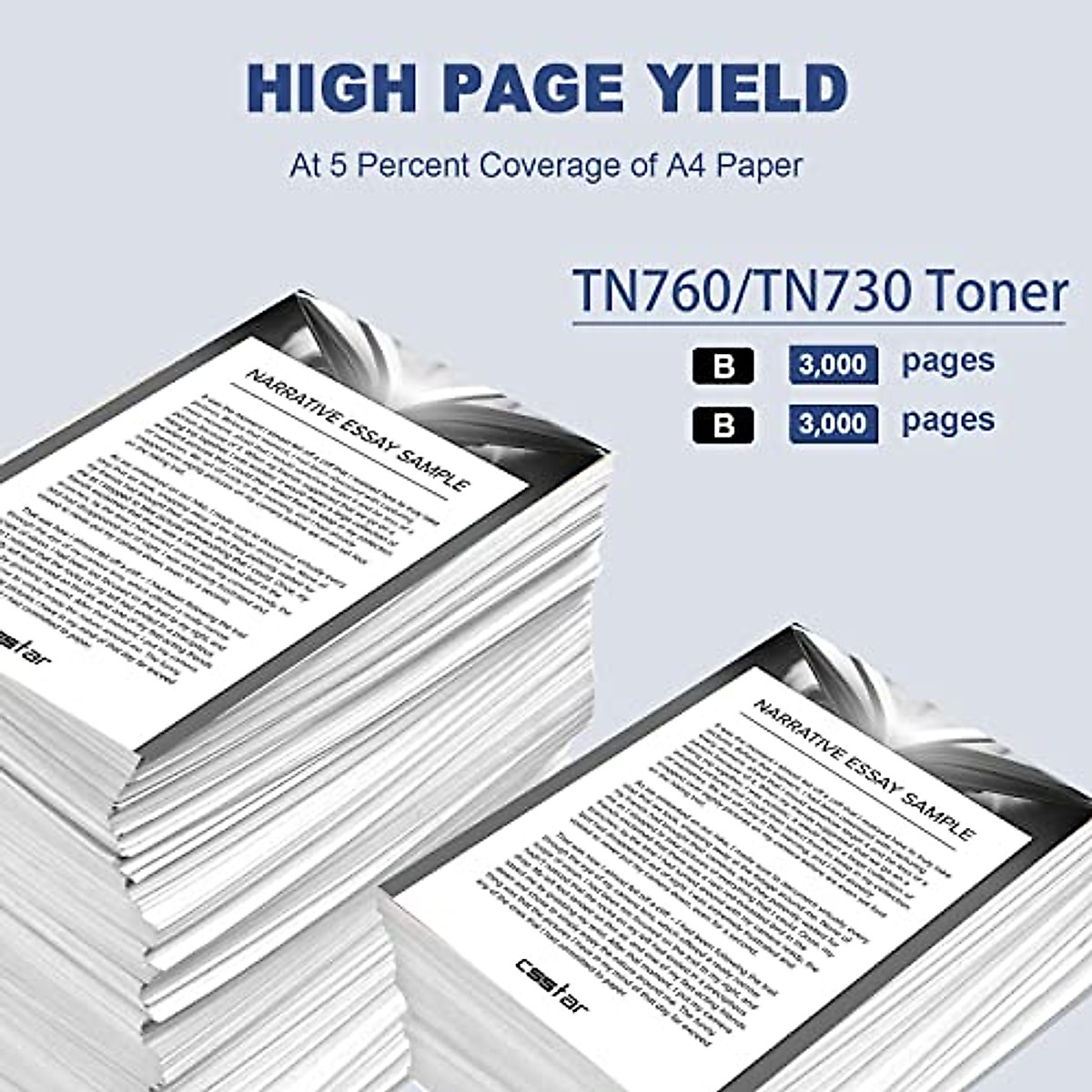 CSSTAR Compatible Toner Cartridge Replacement for Brother TN760 Brother TN730 Toner Compatible with HL-L2370DW, DCP-L2550DW, HL-L2350DW, HL-L2370DWXL, MFC-L2730DW, MFC-L2750DWXL Printer(2 Black)