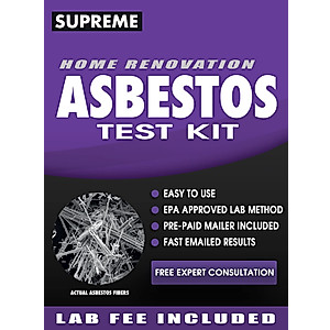 Asbestos Test Kit - Includes Asbestos Test Kit Lab Analysis, Pre-Paid Return Mailer, Fast Emailed Asbestos Test Results in 1 Week (5 Business Days) and Expert Asbestos Test Kit Consultation