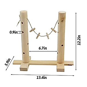 Hamiledyi Rabbit Feeding Rack, Bunny Wooden Hay Holder, Guinea Pig Standing Feeder,Vegetable Fruit Snacks Less Waste for Rabbit Chinchilla Guinea Pig