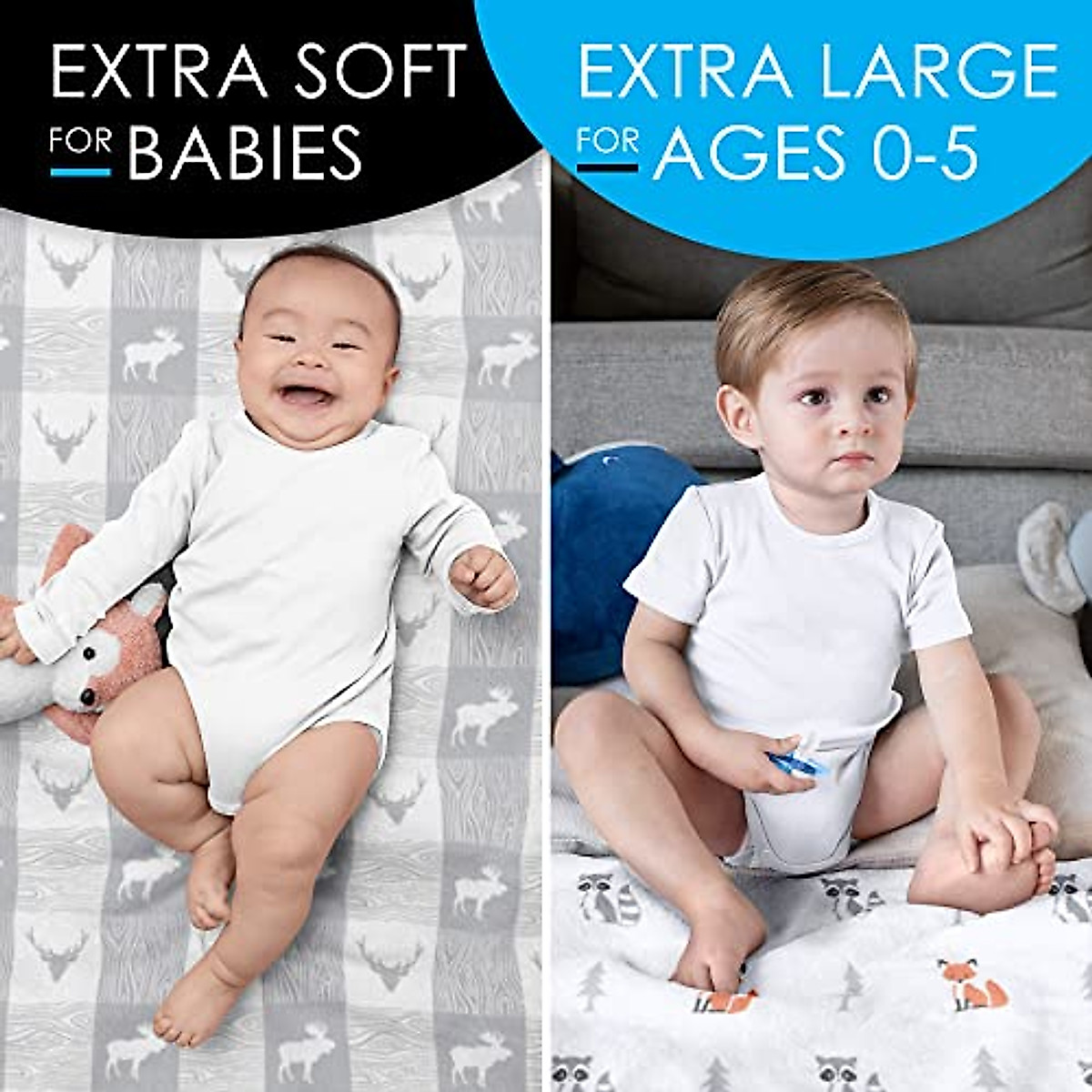 Baby Blankets for Boys & Girls, Soft Minky Blanket 30x40 | 2-Pack of Large Baby Blankets Unisex | for Travel, Nursery, Stroller, Swaddle or Receiving Blankets (Woodland)