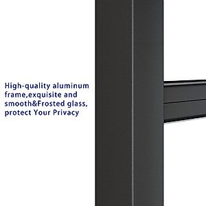 BARNSMITH 36in x 84in Aluminum Glass Barn Door and 6FT Hardware Included,Frosted Tempered Glass Barn Door,Easy Assembly