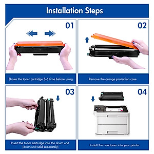 TN223 BK/C/M/Y MFC-L3770CDW Toner 4Pack: Compatible Toner Cartridge Replacement for Brother TN-223 TN 223 TN227 Work with HL-L3270CDW HL-L3210CW HL-L3290CDW MFC-L3710CW MFC-L3750CDW Printer