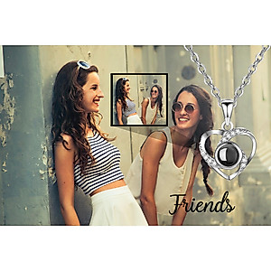 Personalized Photo Necklace Projection Necklace with Picture Inside -Sterling Silver Custom Photo Projection Necklace-Custom Jewelry Gift for Women Wife Mom Christmas