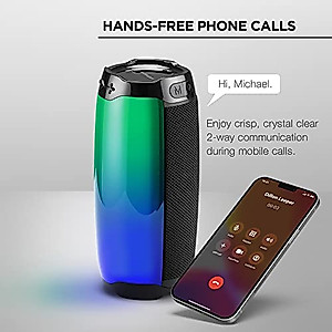 Merkury Innovations Thrill Bluetooth Speakers with Color Changing Lights, Battery Powered, Weatherproof, Play FM Radio or Bluetooth Music, Loud Sound & Enhanced Rich Bass