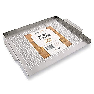 Yukon Glory YG-719 Premium Large Stainless Steel Pan Topper Tray for Outdoor Grill - Perfect for Veggie Grilling,BBQ and More - Great Grilling Accessories and Grilling Gifts