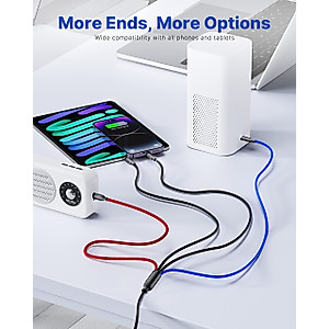 Multi Charging Cable, 2Pack 3.5A Fast Multi Charger Cable 4 in 1 Multiple Nylon Braided USB Cable Universal Charging Cord for Type C Micro USB Port for Cell Phones/IP/Samsung/Ps/LG/Tablets and More