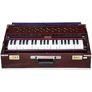 Harmonium BINA No.17 Delux, Folding Portable Version, Special Double Reed, Safri, Kirtan, 9 Stops, 3-1/2 Octaves, Rosewood Color Model 17DX