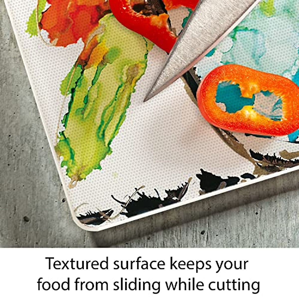 CounterArt Lovitude Decorative 3mm Heat Tolerant Tempered Glass Cutting Board 10” x 8” Manufactured in the USA Dishwasher Safe