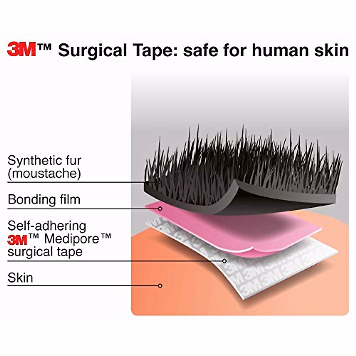 Mustaches Self Adhesive Fake Mustache, Novelty, Walrus False Facial Hair for Adults, Costume Accessory for Halloween, Brown Color