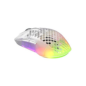 SteelSeries Aerox 3 Wireless - Super Light Gaming Mouse - 18,000 CPI TrueMove Air Optical Sensor - Ultra-Lightweight Water Resistant Design - 200 Hour Battery Life - Ghost