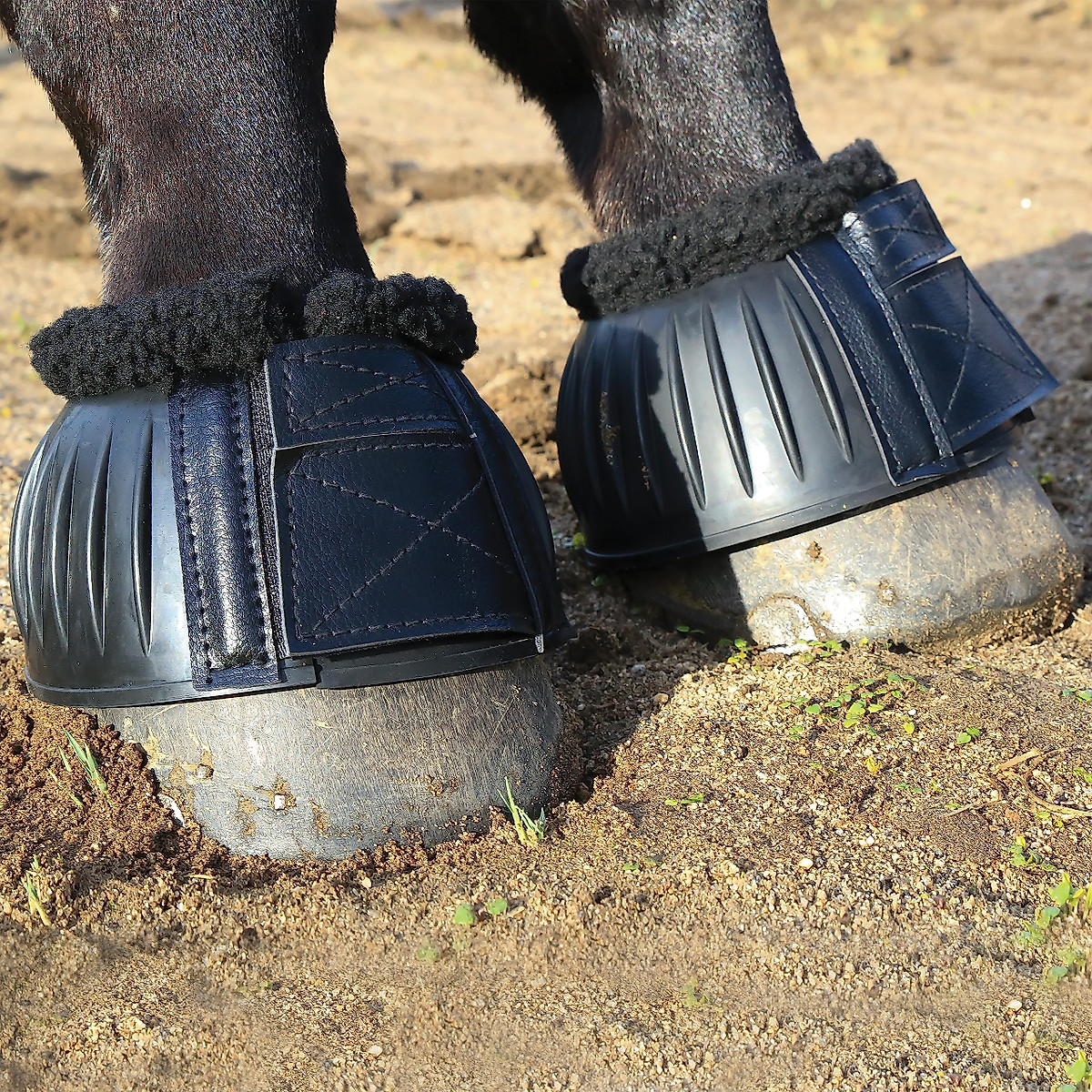 Professional's Choice Fleece Rear Open Rubber Boots | Hook & Loop Closure | Sold in Pairs | X-Large Black