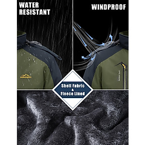 MAGCOMSEN Tactical Jacket Men Snowboard Snow Rain Jacket Winter Jacket Military Jacket Ski Jacket Winter Coats for Men Waterproof Jacket Parka Work Jacket