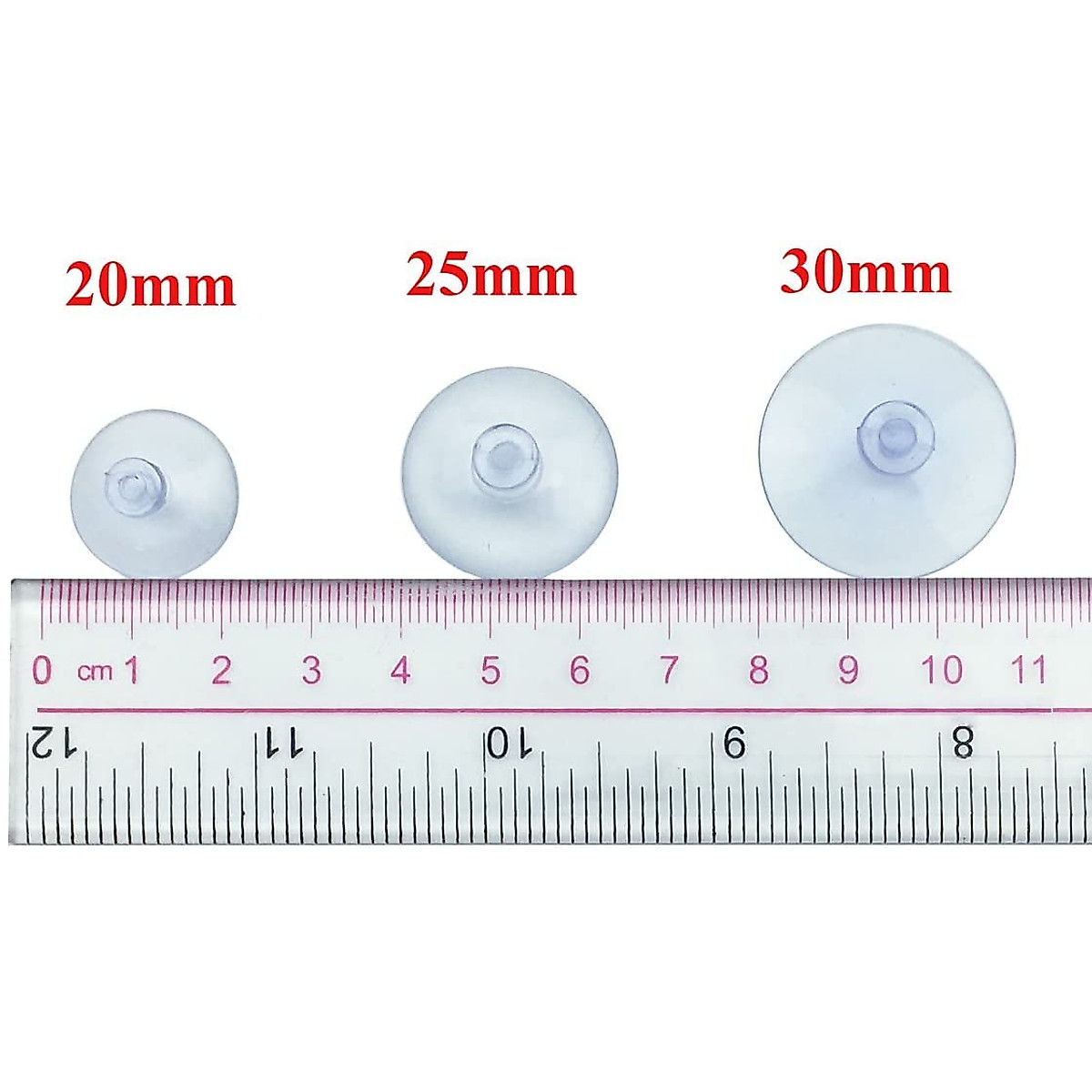 OMYZERO 100pcs Mini Clear Plastic Suction Cups Without Hooks (30mm)