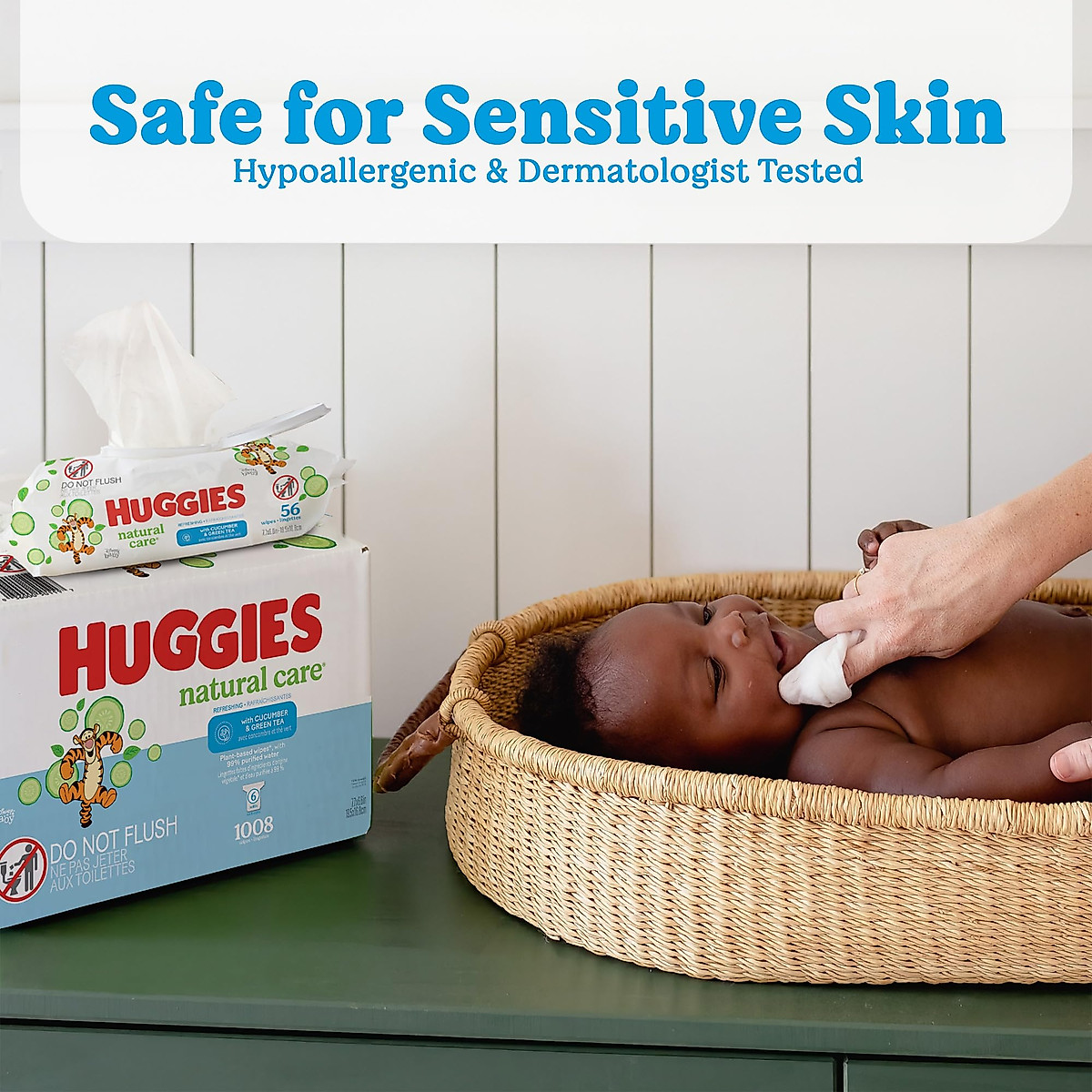 Huggies Natural Care Refreshing Baby Wipes, Hypoallergenic, Scented, 1 Flip-Top Pack (56 Wipes Total)