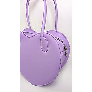 GK-O Fashion Women Heart Shaped Bag Lolita Handbag Clutch Purse Wallet PU Handbag (Light purple)