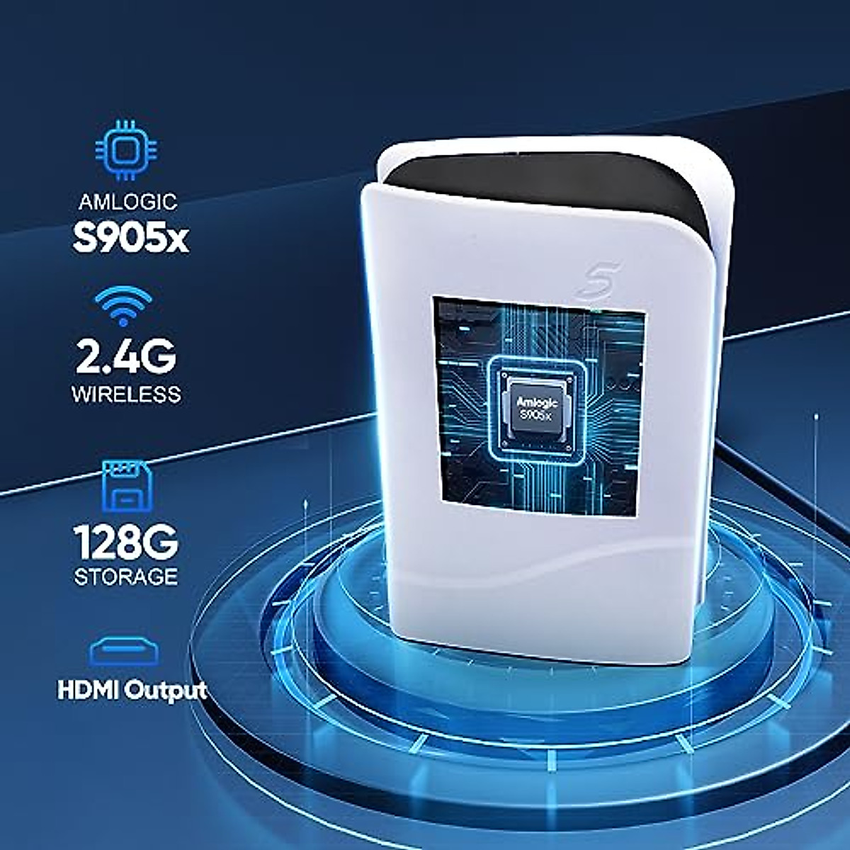 Wireless Retro Game Console, 40+ Emulators Console, Plug and Play Video Game Console, 128GB Built in 40000+ Video Games, HDMI Output, 2.4G Wireless Controllers, Great Gifts for Children and Adults