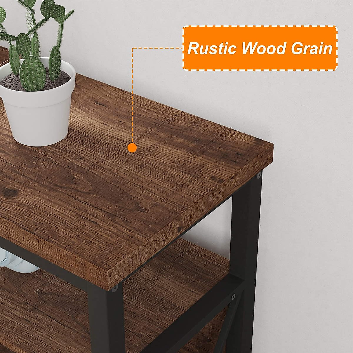 BON AUGURE Tall TV Stand for TVs up to 65 Inch, Industrial Wood Entertainment Center with Storage Cabinet, Farmhouse TV Media Console for Living Room and Bedroom (32 Inch High, Rustic Oak)