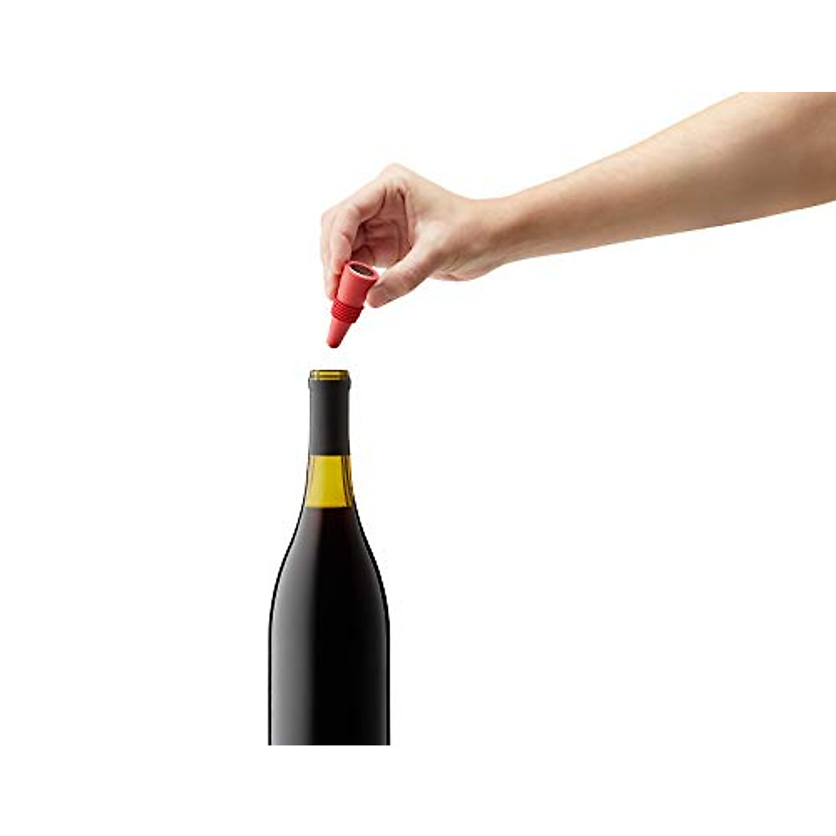 Rabbit Wine and Beverage Bottle Stoppers with Grip Top (Pink, Set of 2)