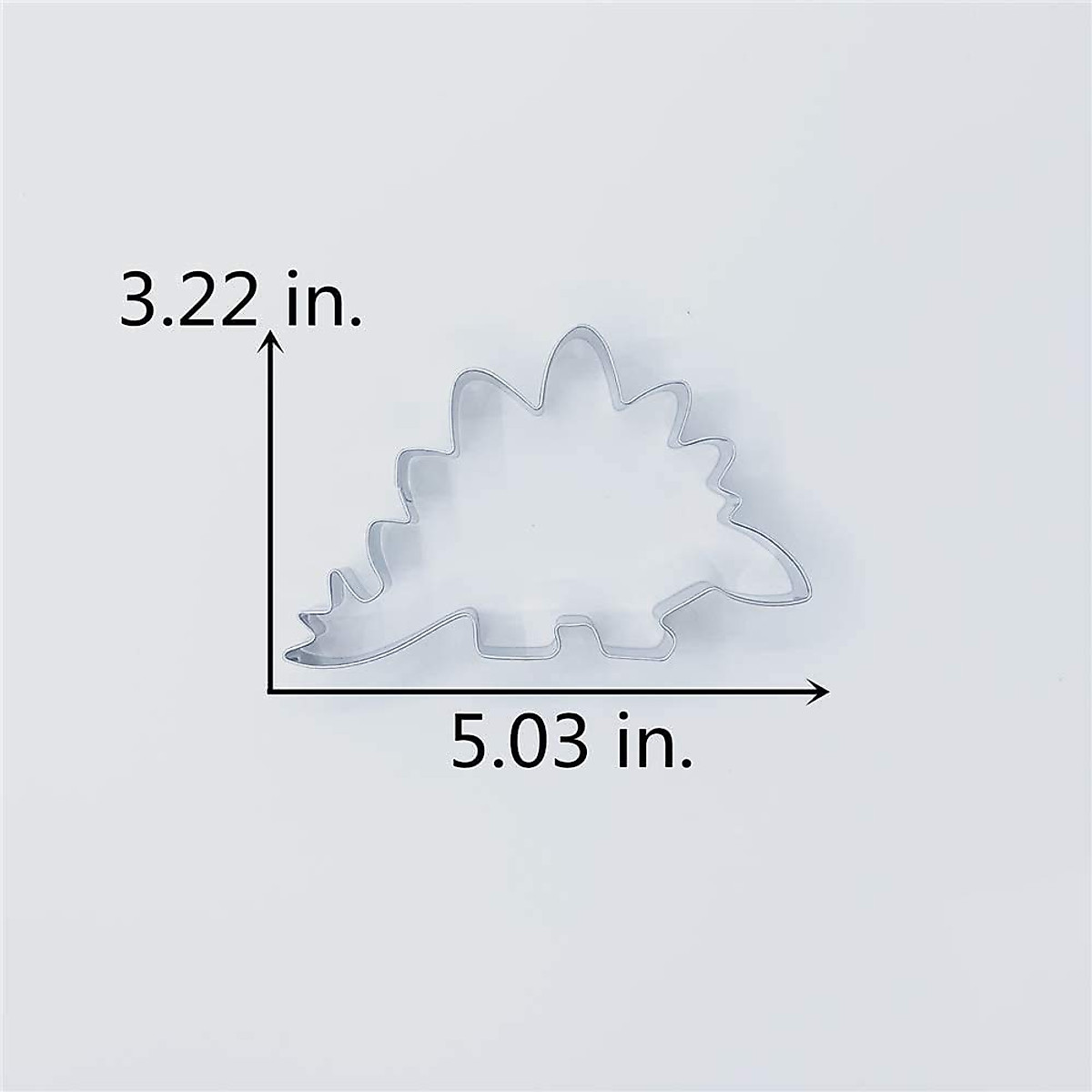 LILIAO Dinosaur Stegosaurus Cookie Cutter for Kids Birthday Party - 5 x 3.2 inches - Dino Biscuit and Fondant Cutters - Stainless Steel