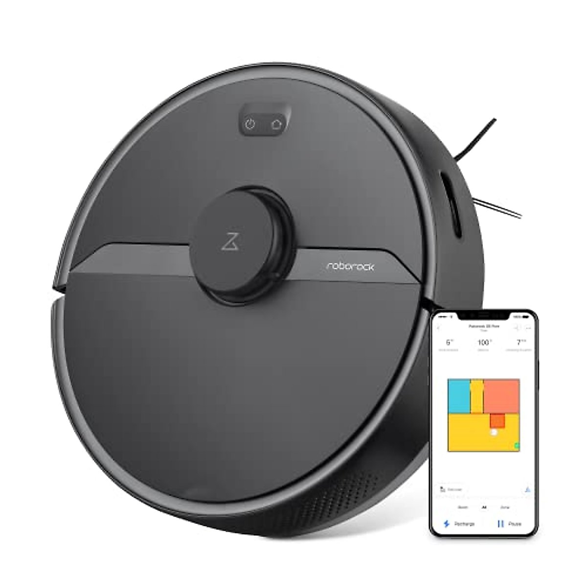 roborock S6 Pure Robot Vacuum and Mop, Multi-Floor Mapping, Lidar Navigation, No-go Zones, Selective Room Cleaning, 2000Pa Suction, Wi-Fi Connected, Alexa Voice Control (Black)