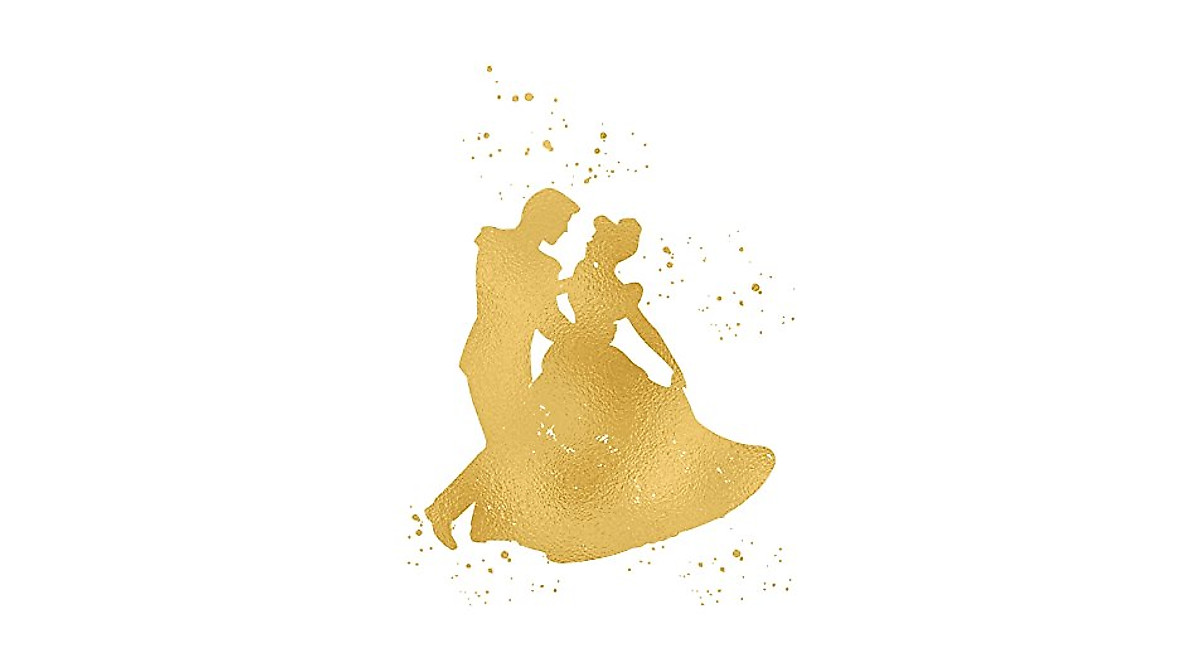 Disney Cinderella Gold Poster Prints - 4 Pack for Nursery & Decor