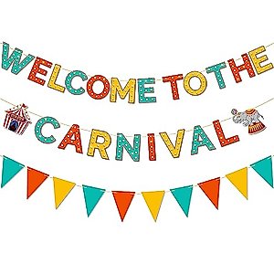 Welcome To The Carnival Banner, Carnival Decorations, Carnival Banner, Carnival Theme Party Decorations, Carnival Games Decor, Circus Theme Party Decorations