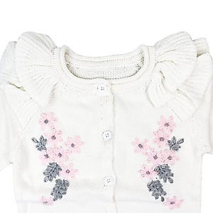 chengchuang Newborn Baby Girl Embroidered Knitted Sweater Romper Longsleeve Jumpsuit Outfit Clothes with Warm Hat Set