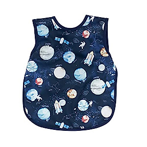 BapronBaby Outer Space Bapron - No Neck Tie Safer Bib for Baby & Toddler - Soft Waterproof Stain Resistant - Machine Washable - Sz Baby/Toddler 6m-3T