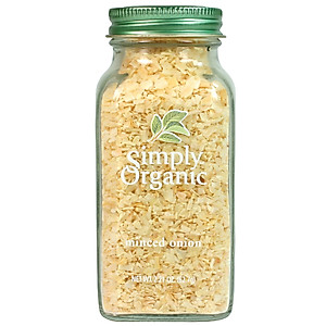 Simply Organic Certified Organic Minced White Onion, 2.21-Ounce Jar, Warm, Sweet, Salty Flavor For Stews & Soups, Kosher