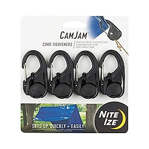NITEIZE Cam Jam, Rope Tightener, Flexible Metal Fittings, Easy, Rope Length Adjustment, Rope Tensioner, Tent Accessory