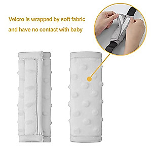 Pro Goleem Car Seat Strap Covers for Babies Soft Car Seat Strap Shoulder Pads for All Car Seats, Stroller, Pushcar, Gray