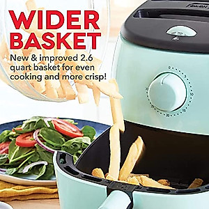 DASH Tasti-Crisp™ Electric Air Fryer Oven Cooker with Temperature Control, Non-Stick Fry Basket, Recipe Guide + Auto Shut Off Feature, 1000-Watt, 2.6Qt, Aqua