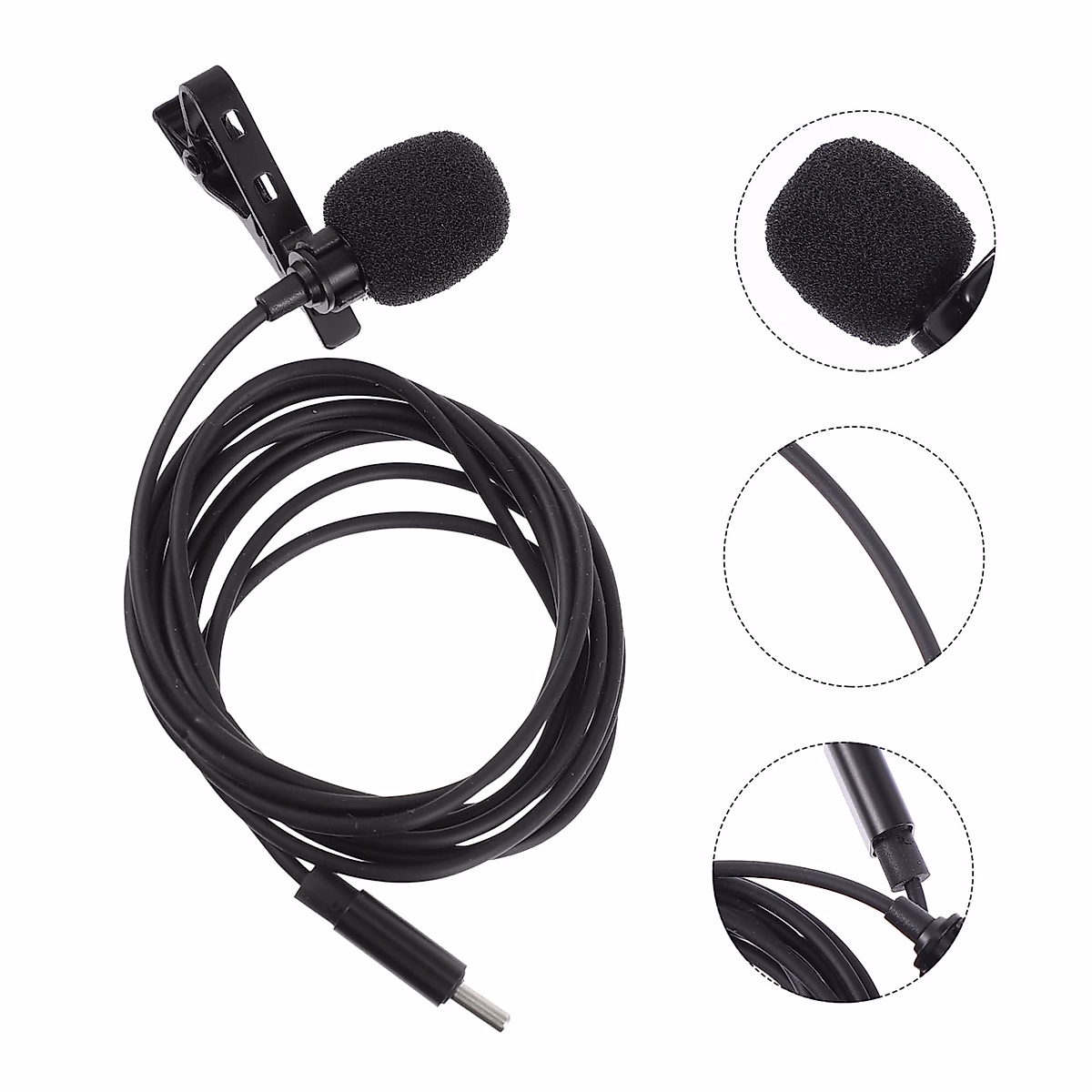 ERINGOGO Lavalier Microphone Mini USB Microphone Wireless Lavalier Mic Lapel Microphone Omnidirectional Lavalier Mic Omnidirectional Microphone Collar Clip Microphone USB-c Microphone TPE