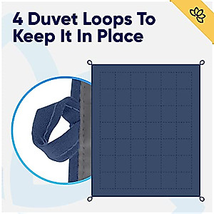 Equinox International, Two Way Cotton All-Season Navy Blue/Charcoal Grey Quilted Comforter - Goose Down Alternative - Reversible Duvet Insert Set - Microfiber Fill (350 GSM) (Queen 88 x 88 Inches)