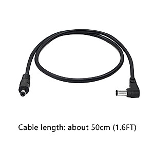 GINTOOYUN Right Angle DC to DC Male Power Cable,22AWG DC 5.5MM x 2.1MM Male to 90 Degree DC Male Plug Patch Wire Adapter Extension Cord for Strip Lihgt,CCTV,Car,Monitors,etc(2 Pcs)