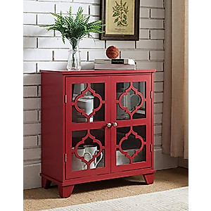 Kings Brand Furniture Red Finish Wood Buffet Cabinet Console Table