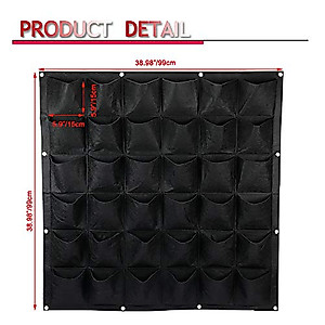 Artilife Vertical Wall Hanging Planters with 36 Pockets Outdoor Large Grow Bags for Herbs, Succulents, Artificial Plants or Flowers, Great for Garden and Patio Decoration