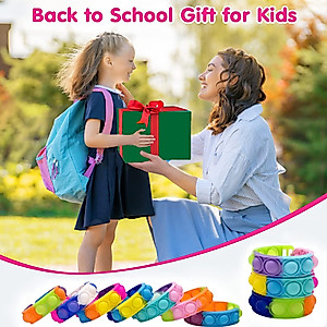 TOMOIN 30PCS Party Favors Pop Bracelets Fidget Toy Bracelet Multicolor Stress Relief Finger Press Halloween christmas Gift