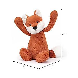 Jellycat Bashful Fox Cub Stuffed Animal, Medium 12 inches | Woodland Plush Toy | Classic Children's Gift