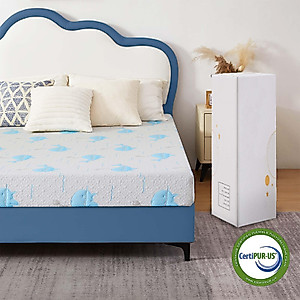 VFD Twin Mattress 5 Inch, Medium Firm Memory Foam Mattress with Removable Washable Cover Bed in a Box with Zip Cover Dolphin Pattern, CertiPUR-US Certified (5 in, Twin)