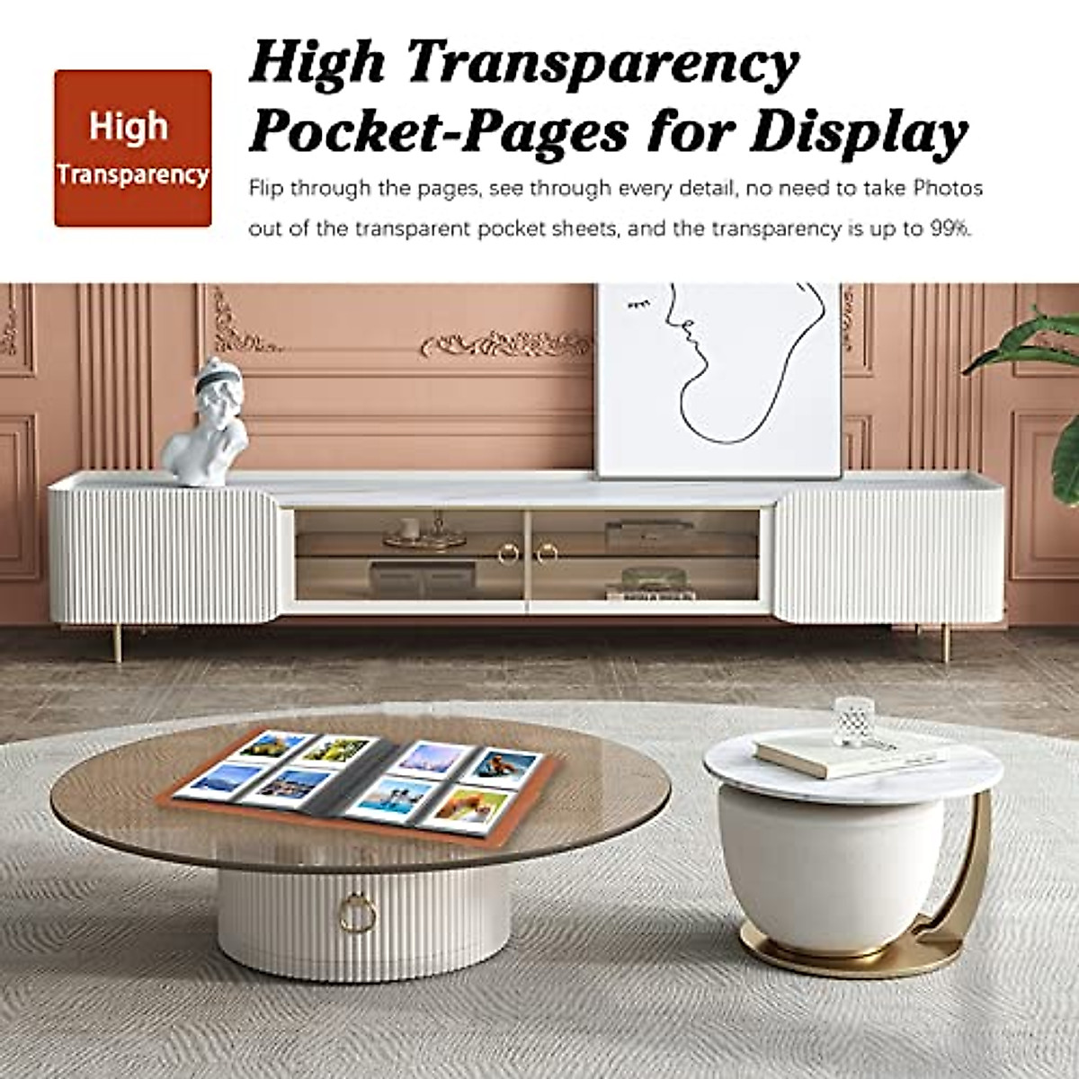 192 Pockets Photo Album for Fujifilm Instax Square SQ1/SQ6/SQ10/SQ20 Camera, Kodak Mini 3 Square,Mini Shot 3 Square, Mini Shot 3 Square Printer, Album for Instax Square Photo, Kodak 3x3" Photo (brown)