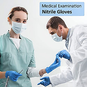 Schneider Nitrile Exam Disposable Gloves For Medical, Cleaning, 4mil, Blue, Medium 100-ct Box, Latex-Free, Food Safe Rubber Gloves for Cooking & Food Prep, Powder-Free, Non-Sterile