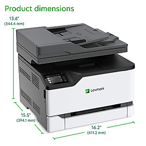 Lexmark MC3224adwe Color Multifunction Laser Printer with Print, Copy, Fax, Scan and Wireless capabilities, Two-Sided Printing with Full-Spectrum Security and Prints Up To 24 ppm (40N9050)
